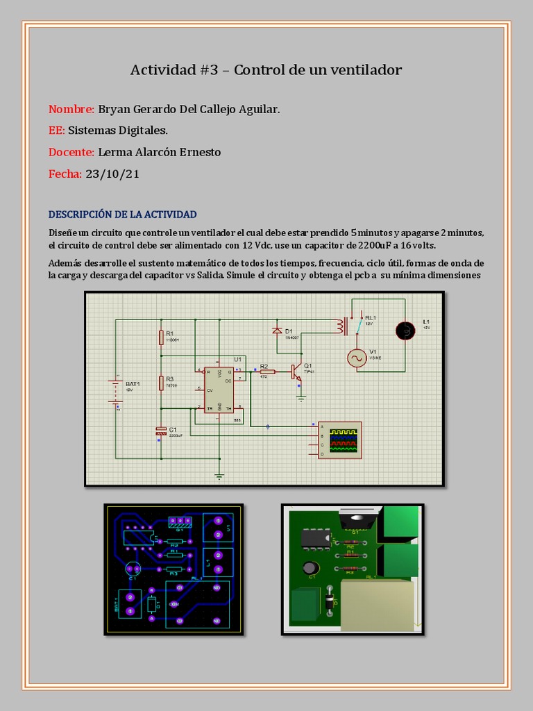 Diseño Control de Un Ventilador | PDF | Condensador | Transistor