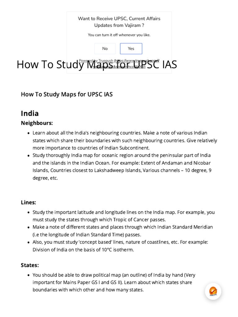 How To Study Maps For UPSC IAS | PDF | River | Map