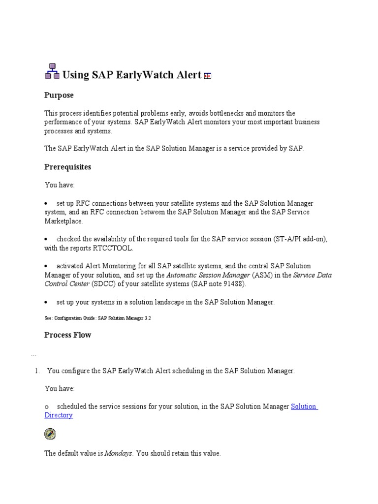 Using SAP Early Watch Alert | PDF | Information Age | Computer Science