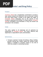 Template Drug Free Workplace Policy Program | PDF | Drug Test ...