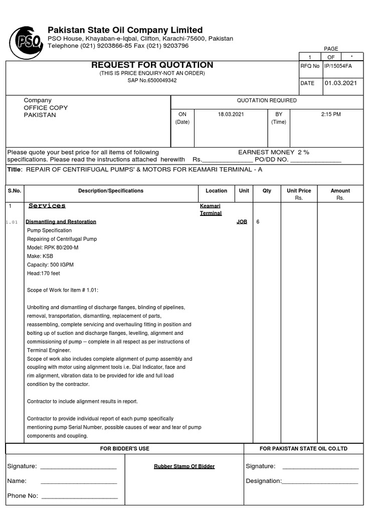 Pakistan State Oil Company Limited: Services | PDF | Taxes | Pump