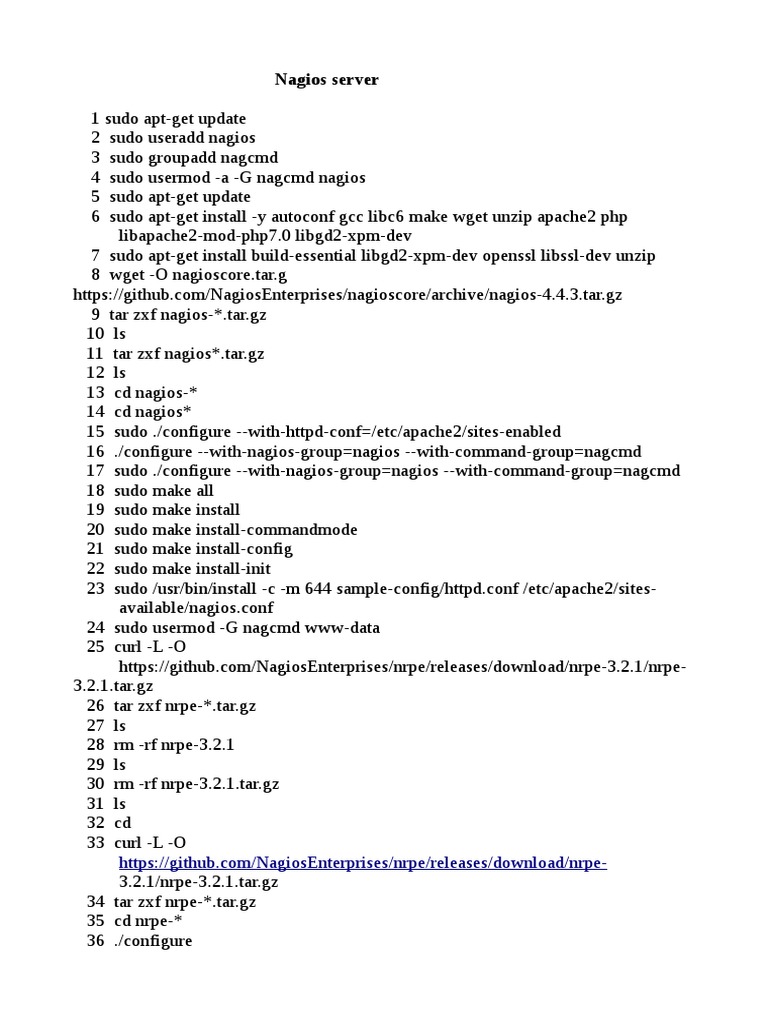 Nagios Server 1 Sudo Apt-Get Update | PDF | Systems Engineering | Software Architecture