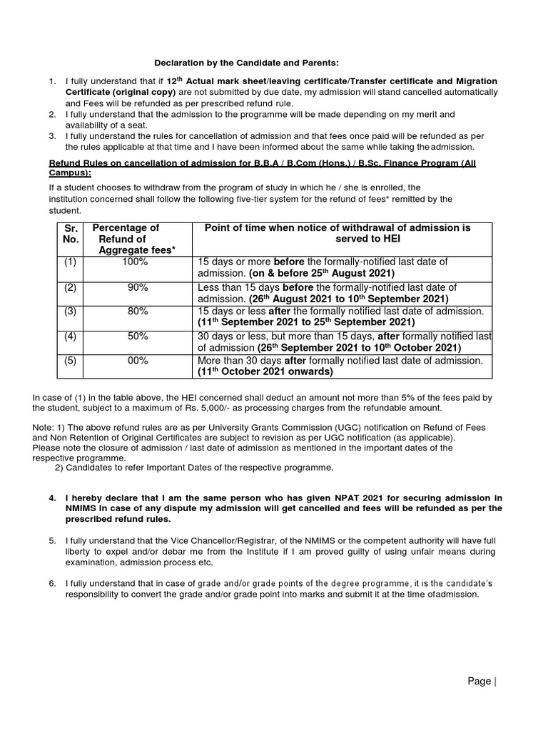 Declaration by The Candidate and Parents | PDF | Justice | Crime & Violence