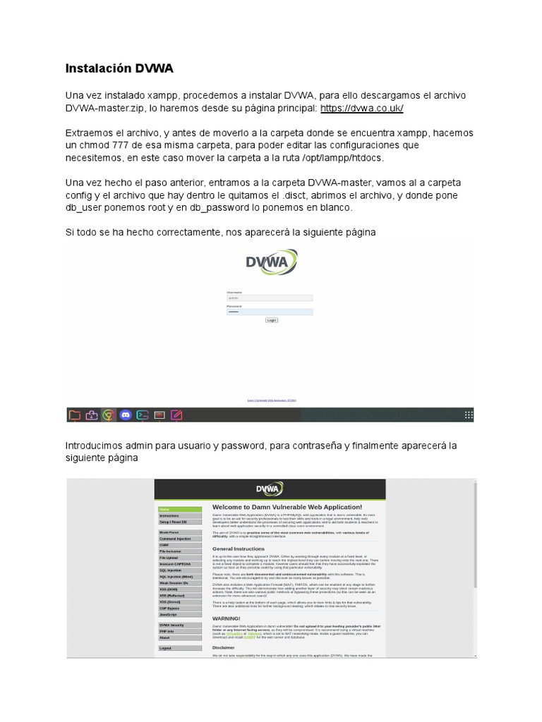 Instalación DVWA | PDF | Proxy Server | Information Technology Management