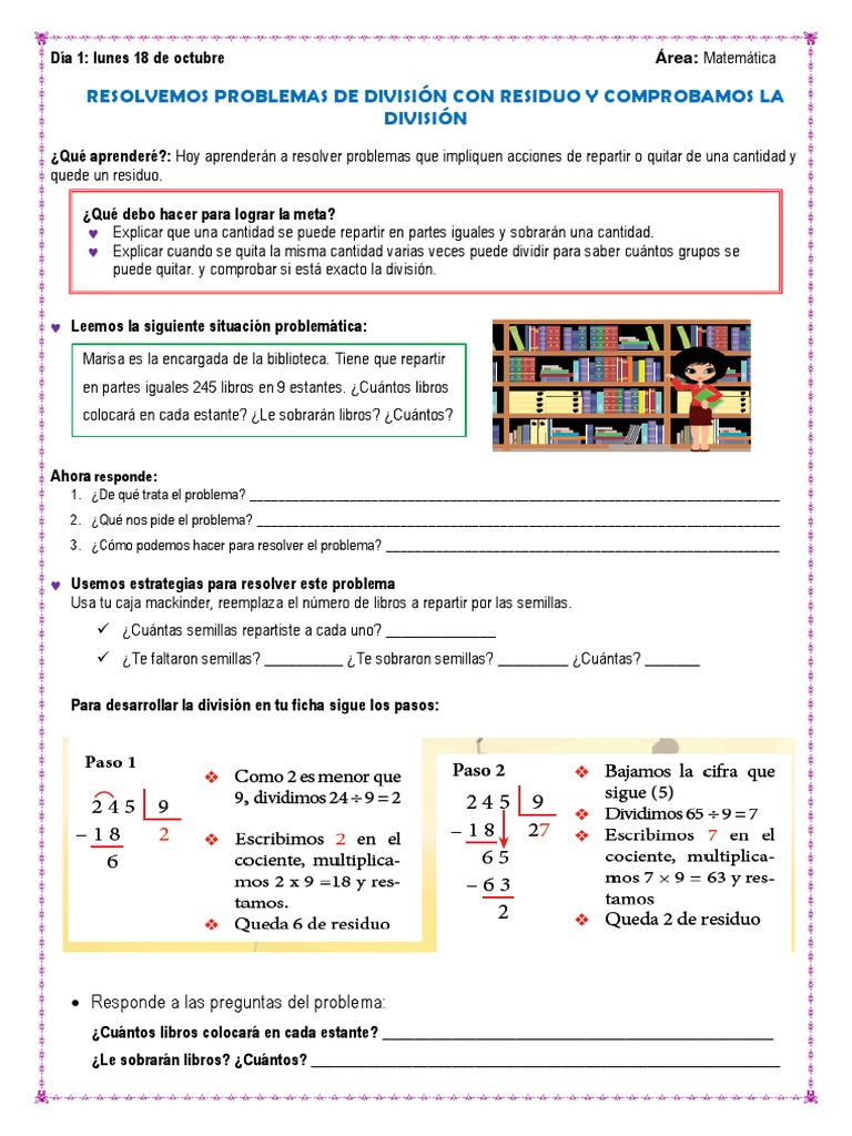 18-10 Ficha Mate División Con Residuo 2 | PDF