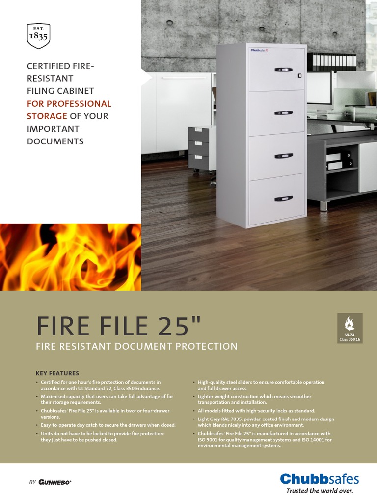 Fire File 25": Certified Fire-Resistant Filing Cabinet of Your ...
