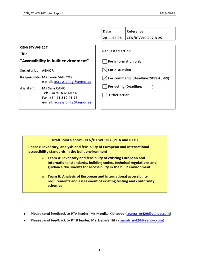 Cen Joint Report | PDF | Accessibility | International Organization For ...