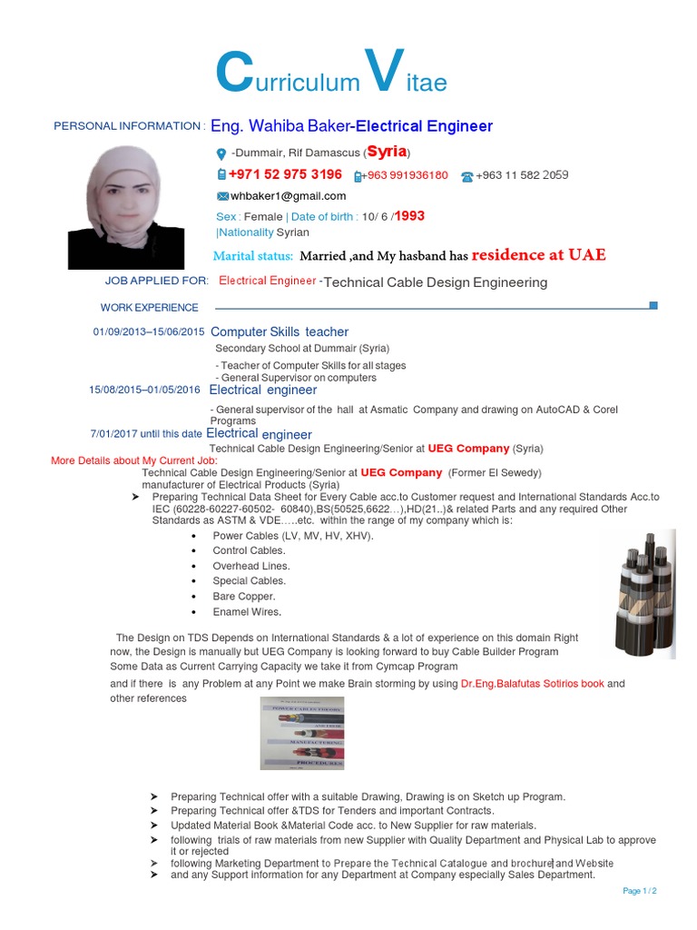 CV-Eng - Wahiba Baker | PDF | Computing