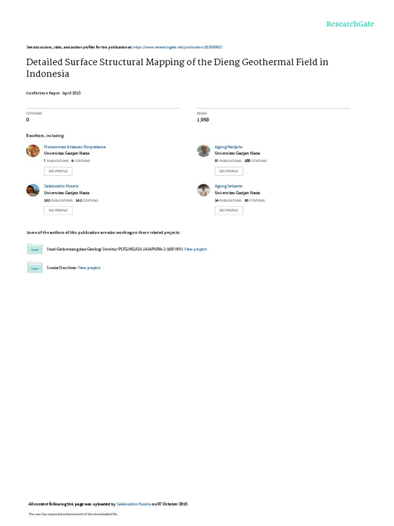 Detailed Surface Structural Mapping of The Dieng | PDF | Geomorphology | Fault (Geology)