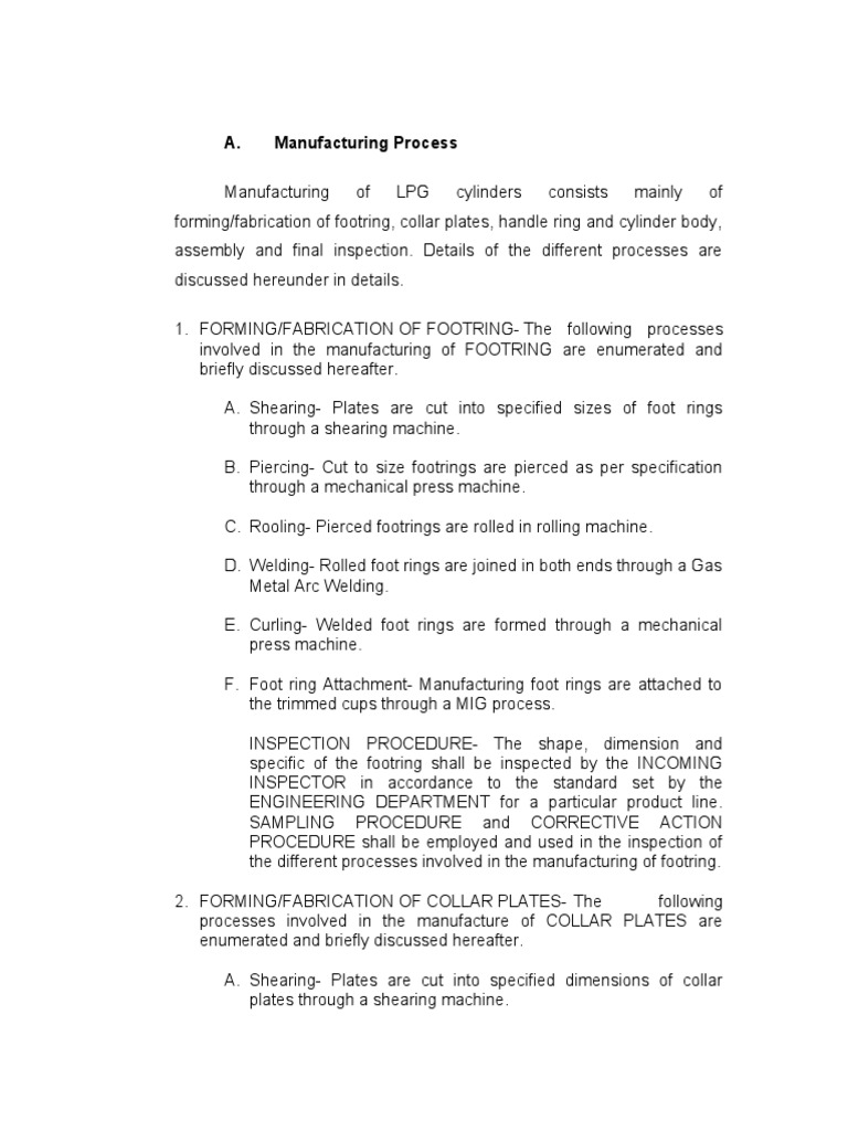 A. Manufacturing Process | PDF | Metal Fabrication | Construction