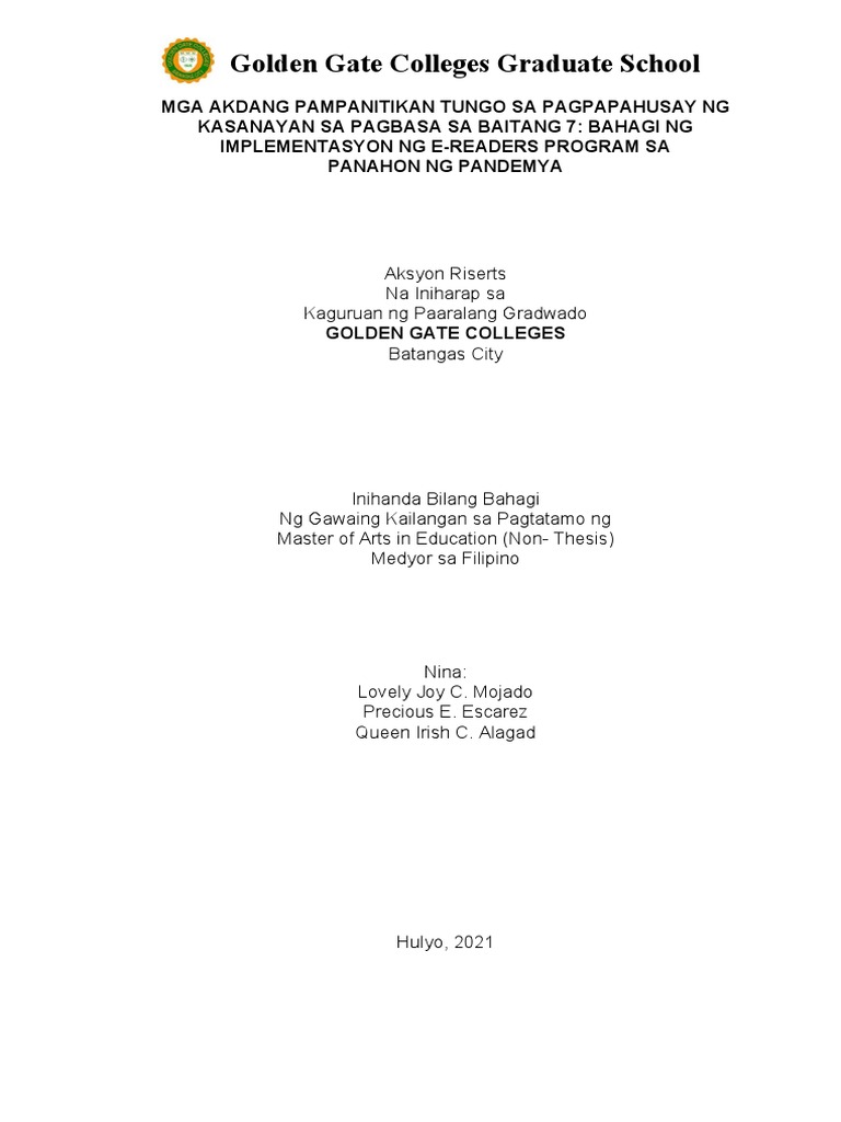 Research Proposal Filipino PINAL | PDF