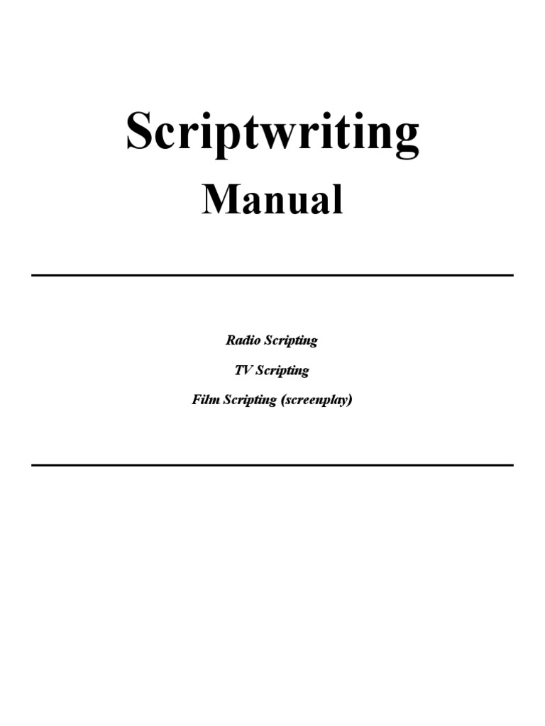 Scriptwriting: Manual | PDF | Screenplay | Voice Over
