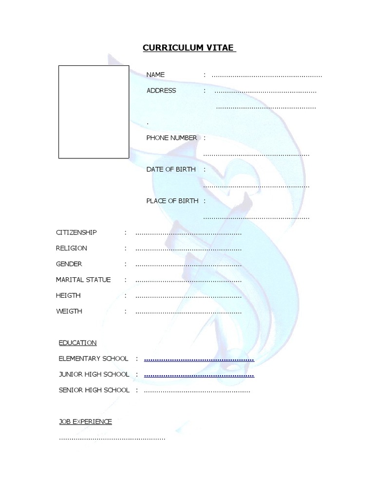Myanmar CV Form Template | PDF