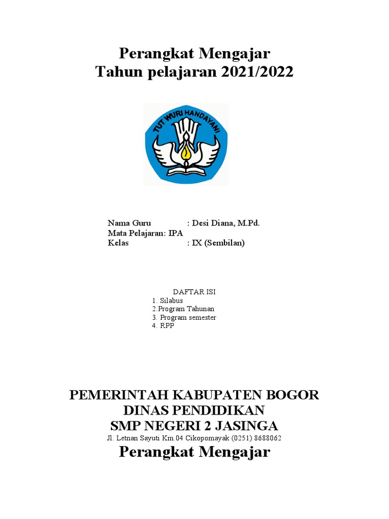 Cover Perangkat Pembelajaran | PDF
