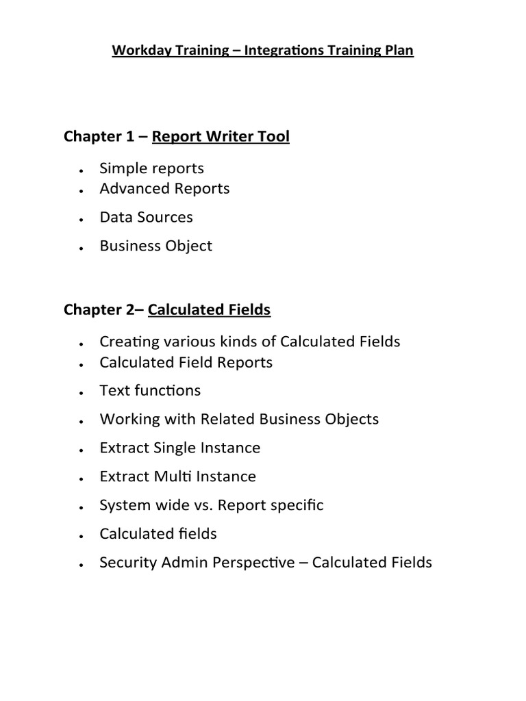 Chapter 1 - Report Writer Tool: Workday Training - Integrations ...