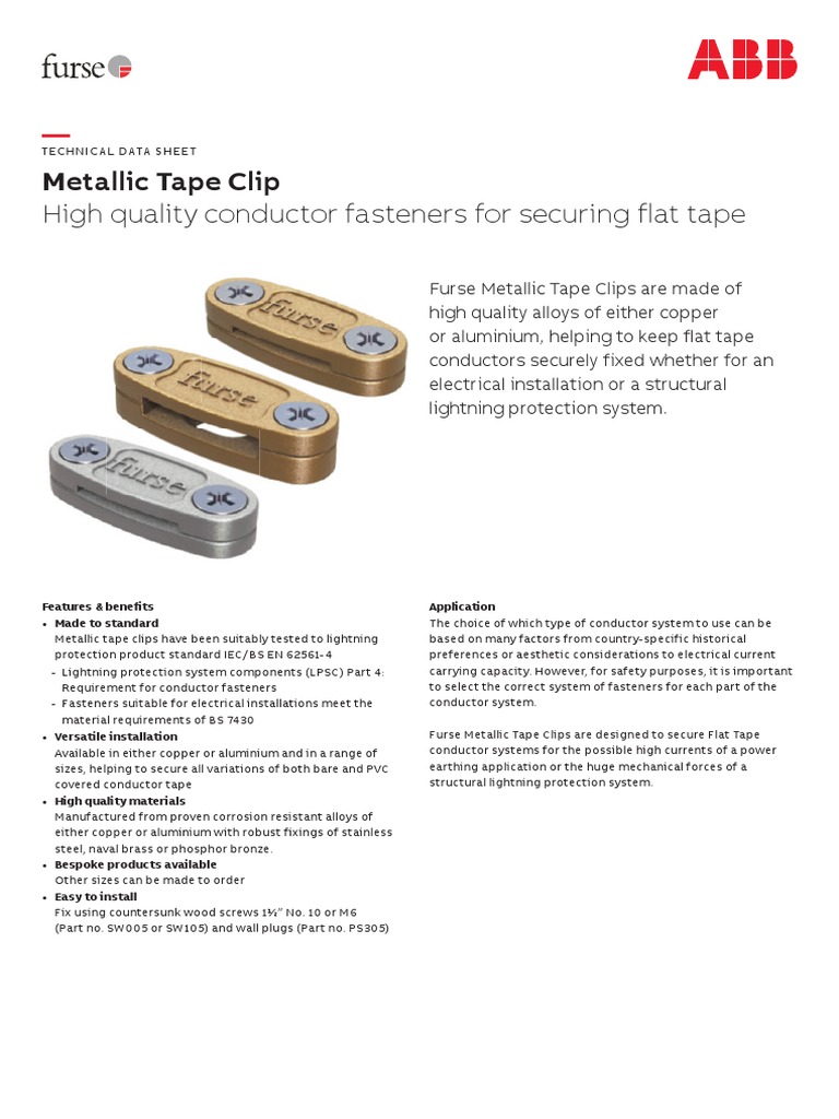 DC Tape Clip For Bare Copper 25X3MM | PDF | Electrical Wiring ...