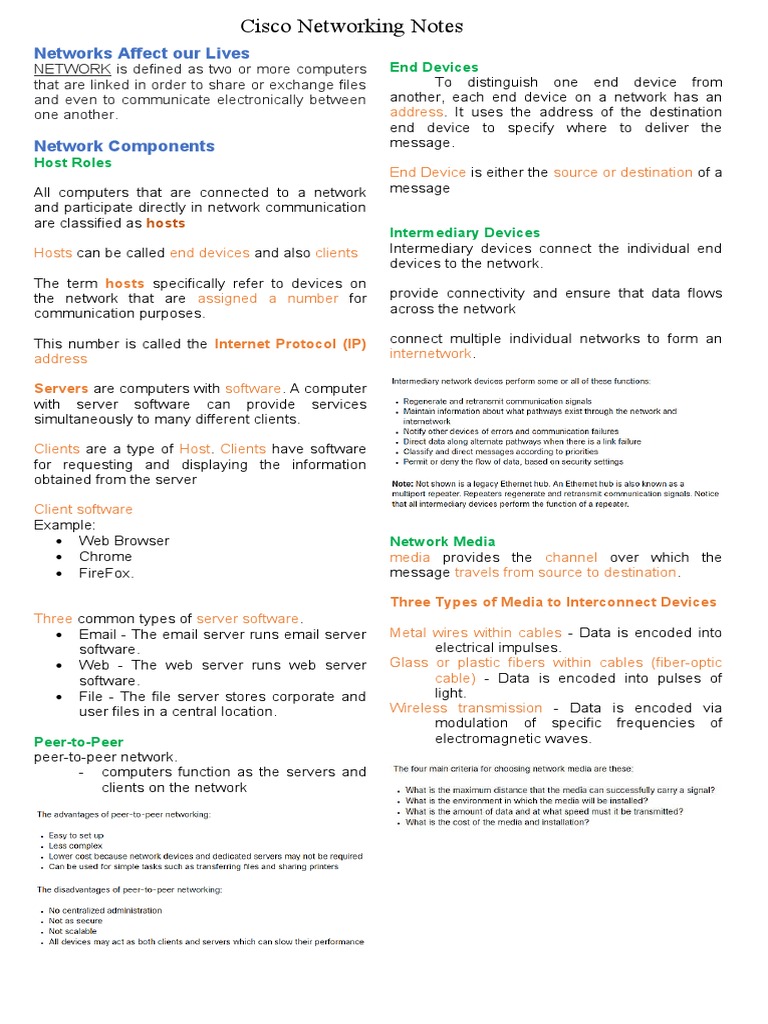 Cisco Networking Notes | PDF | Computer Network | Digital Subscriber Line