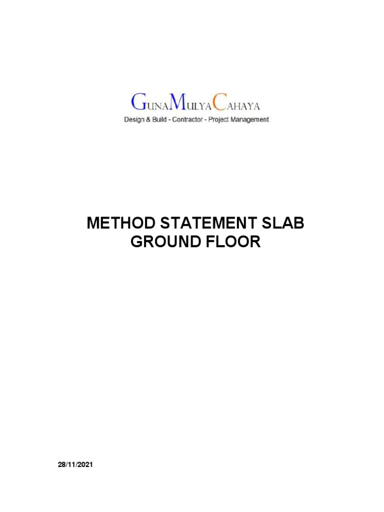 Method Statement SLAB | PDF | Concrete | Composite Material
