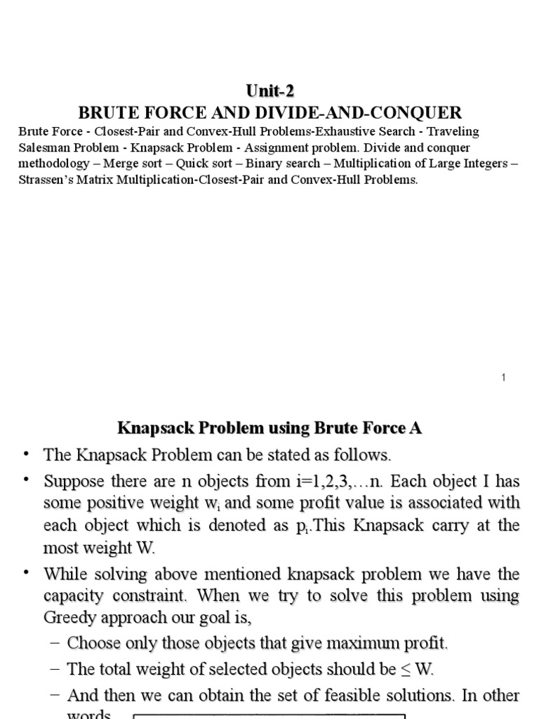 Divide and Conquer Techniques | PDF | Applied Mathematics | Computational Science