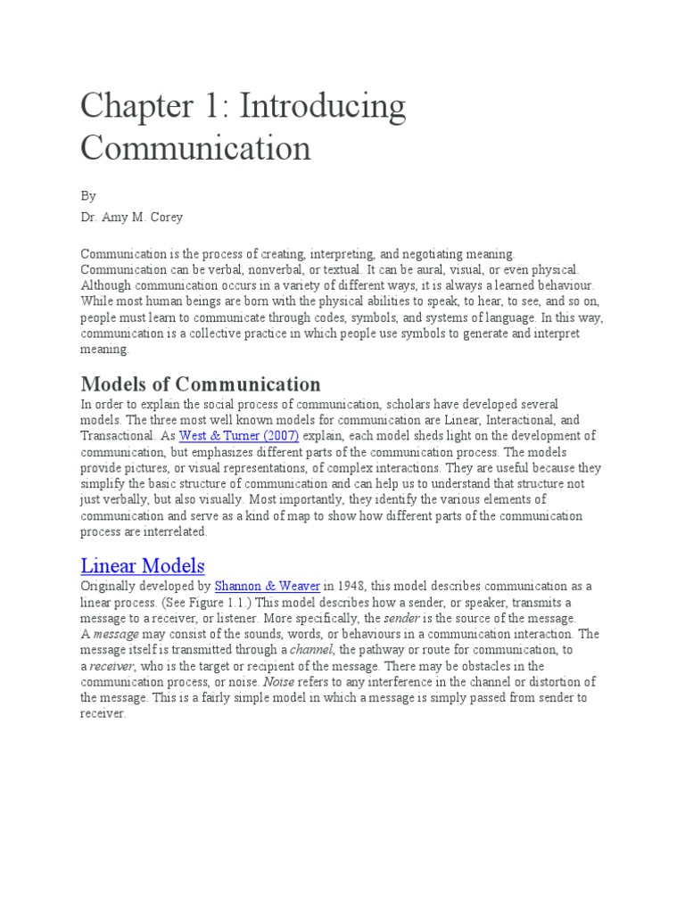 Understanding Communication: An Introduction to Models, Theories, and ...