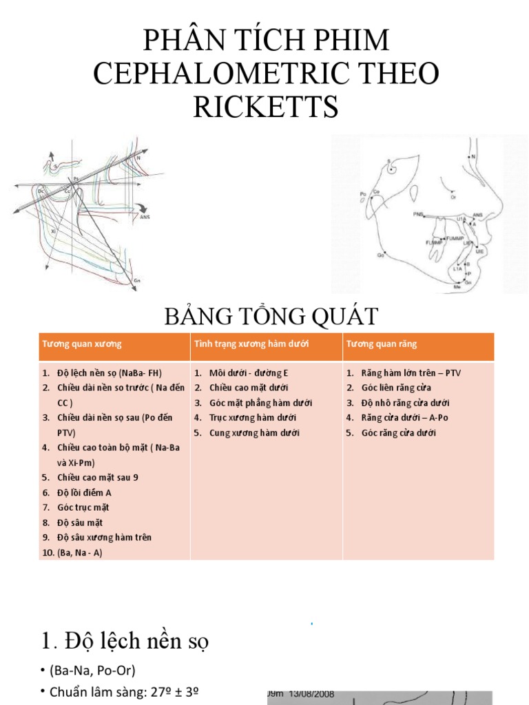 Phân Tích Phim Cephalometric Theo Ricketts 1 | PDF