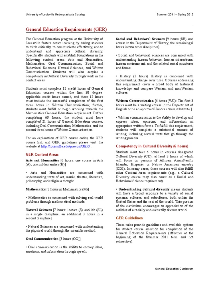 Gen Ed | PDF | Curriculum | Humanities