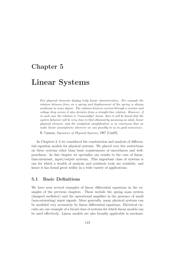 An Introduction to Linear Systems Theory: Defining Linearity and ...