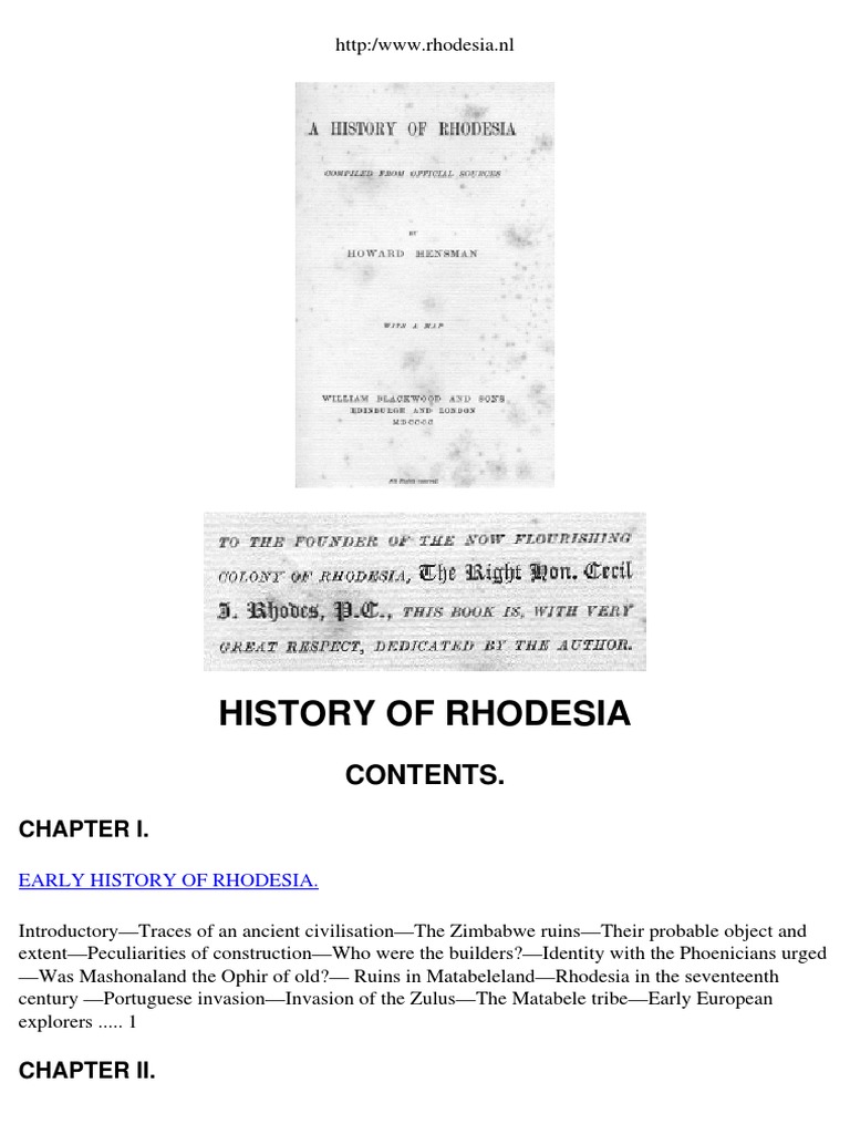 History of Rhodesia and Matabele Rebellion | PDF