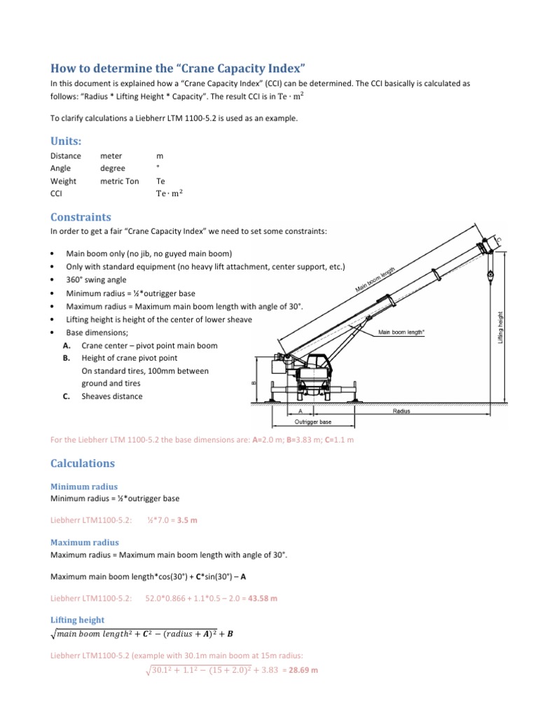 Crane Lifting Calculation 1634308300 | PDF | Crane (Machine) | Metrology