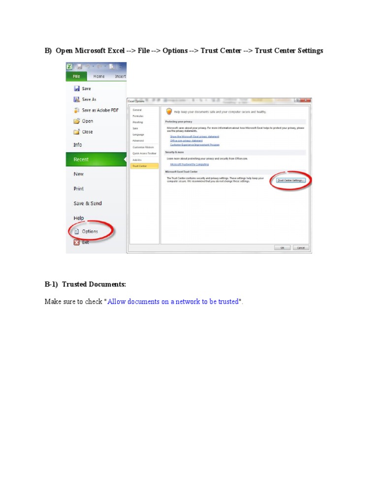 Excel Settings For Web Adi | PDF | Business | Computers
