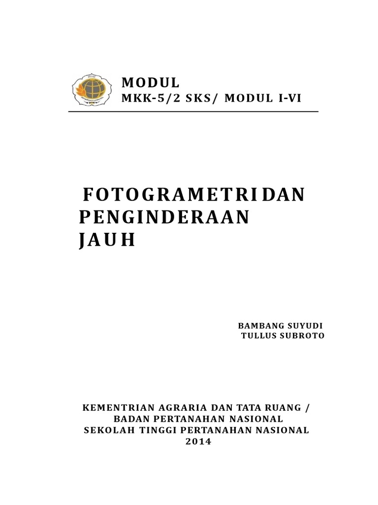 Fotogrametri Dan Penginderaan Jauh | PDF