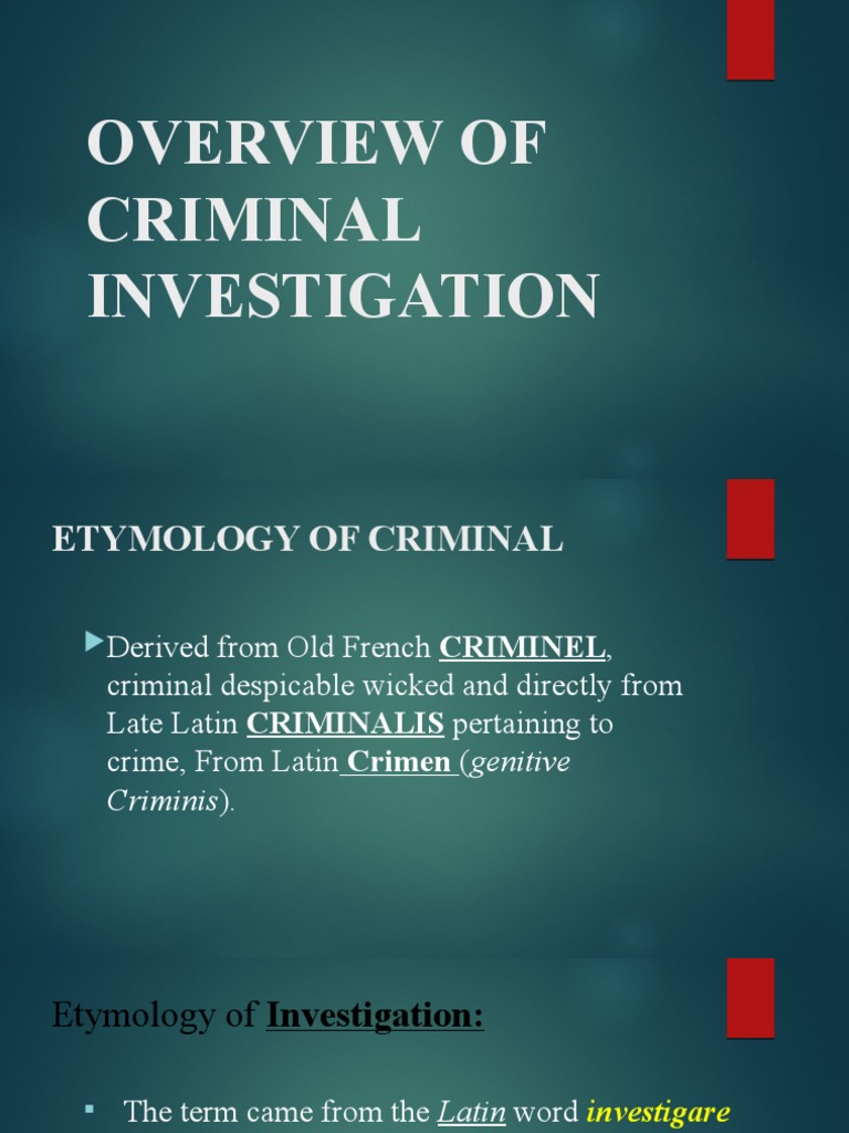 Overview of Criminal Investigation | PDF | Forensic Science | Police