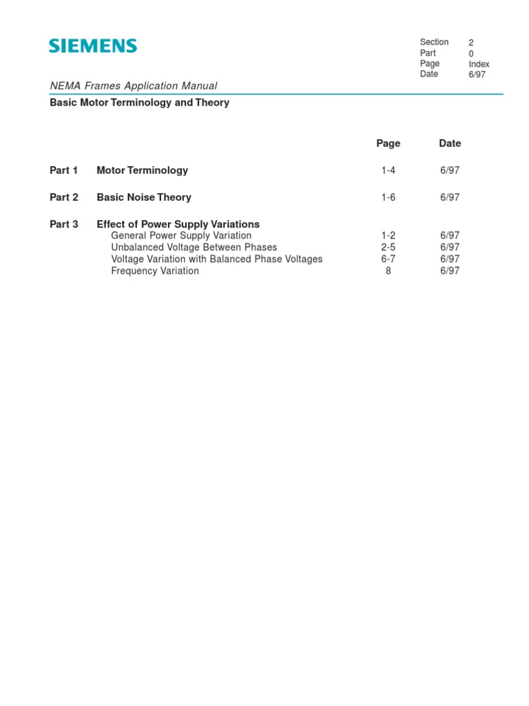 NEMA Frames Application Manual: Basic Motor Terminology and Theory ...