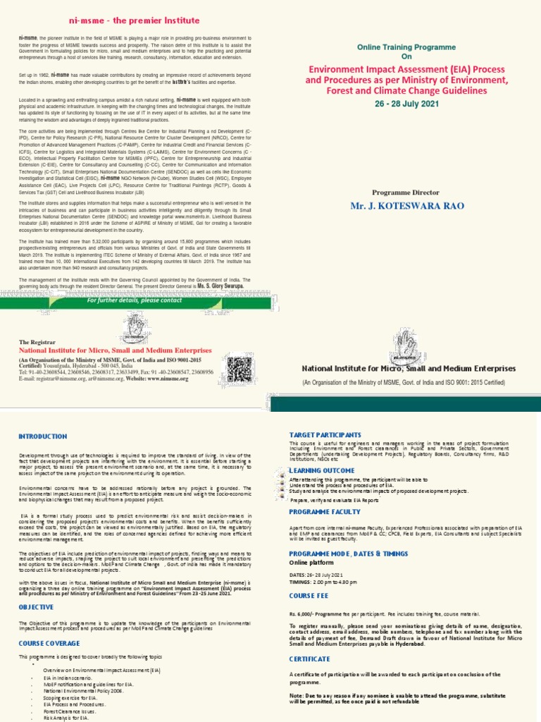 EIA Brochure 26-28 July 2021 JKRAO - 2282 | PDF | Environmental Impact ...