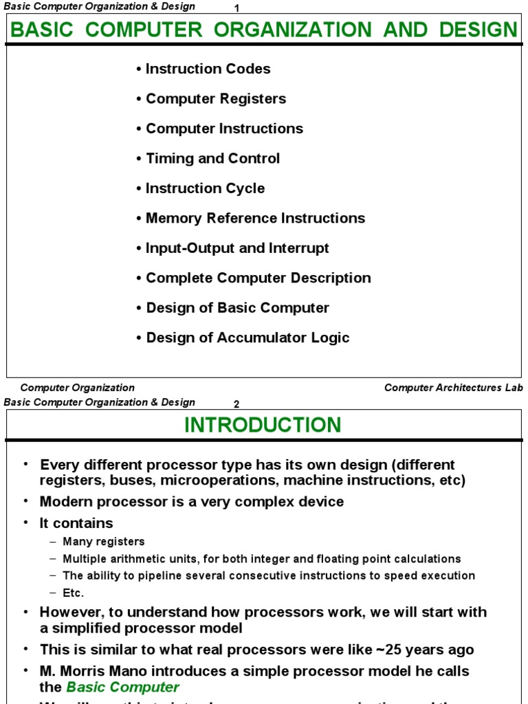 CH 5 Basic Computer Organization and Design | PDF | Central Processing Unit | Input/Output