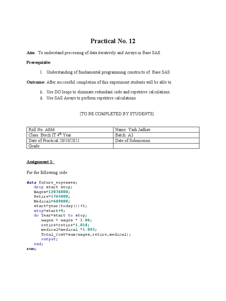 A066 PA Pract | PDF | Software Development | Computer Data