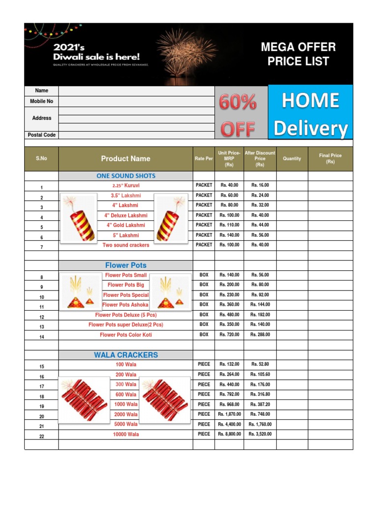 Crackers Price List | PDF