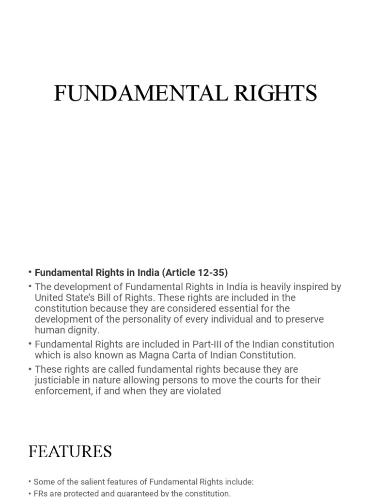 Fundamental Rights | PDF | Constitution | Public Law