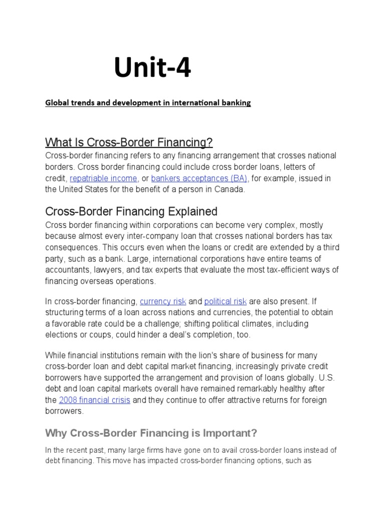 Unit-4: What Is Cross-Border Financing? | PDF | Debt | Finance & Money Management