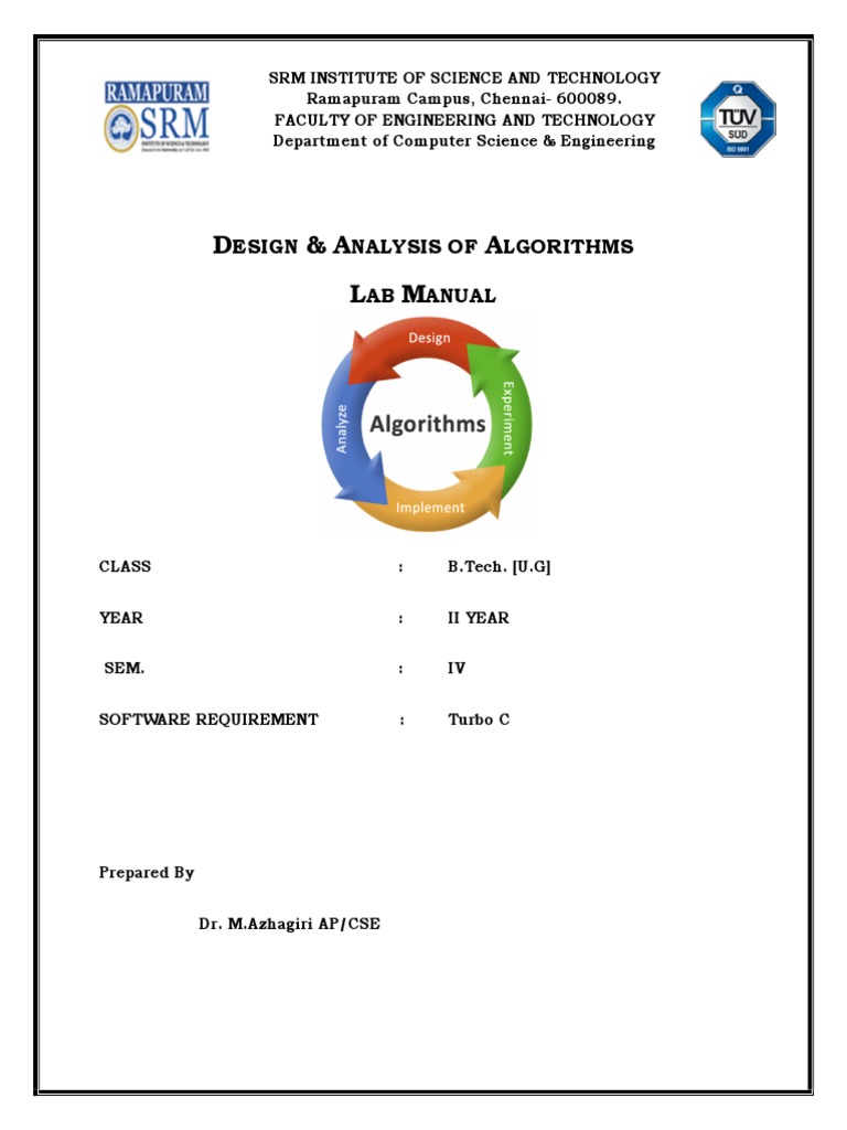 Design And Analysis Of Algorithms Lab Manual Pdf Computer Programming Theoretical Computer 2338
