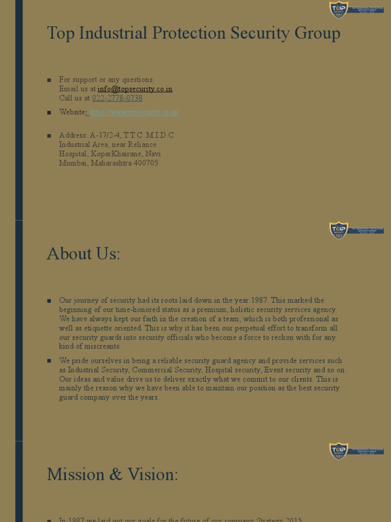 Top Industrial Protection Security Group: For Support or Any Questions ...