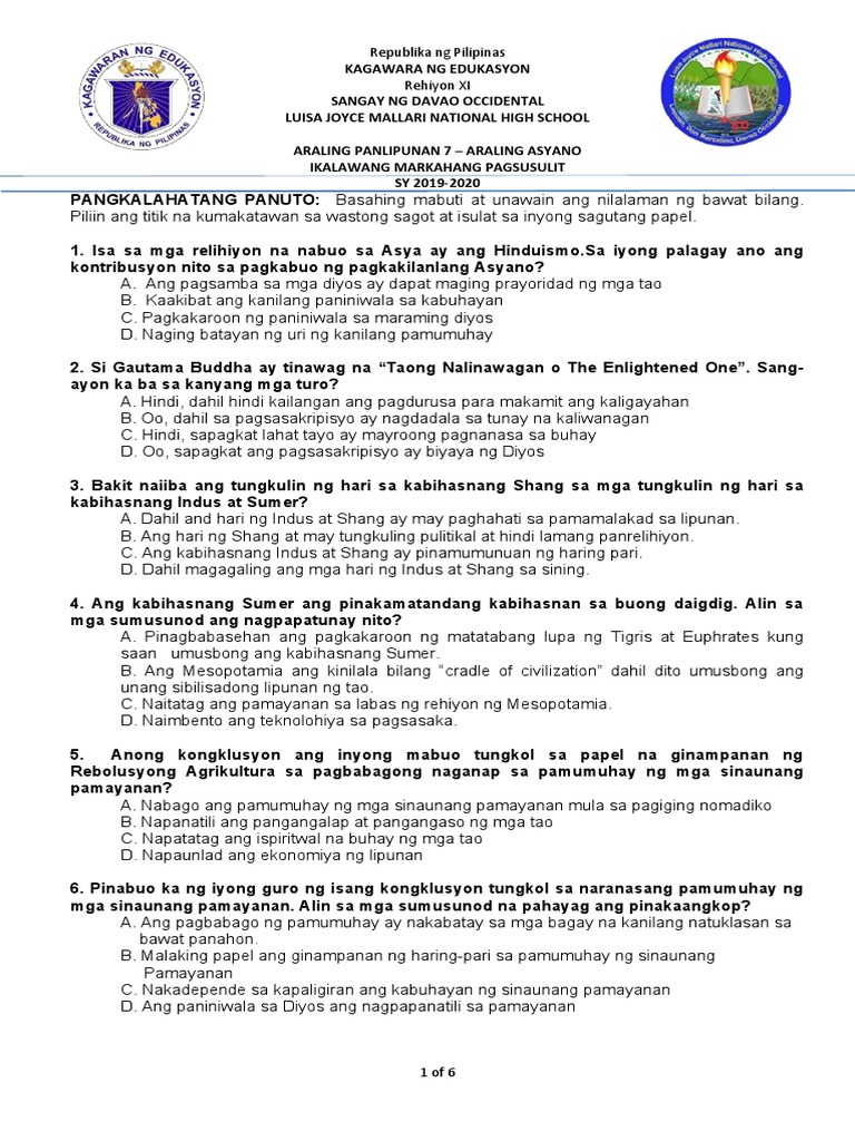 Ap 2ND Quarter 2019-2020 | PDF