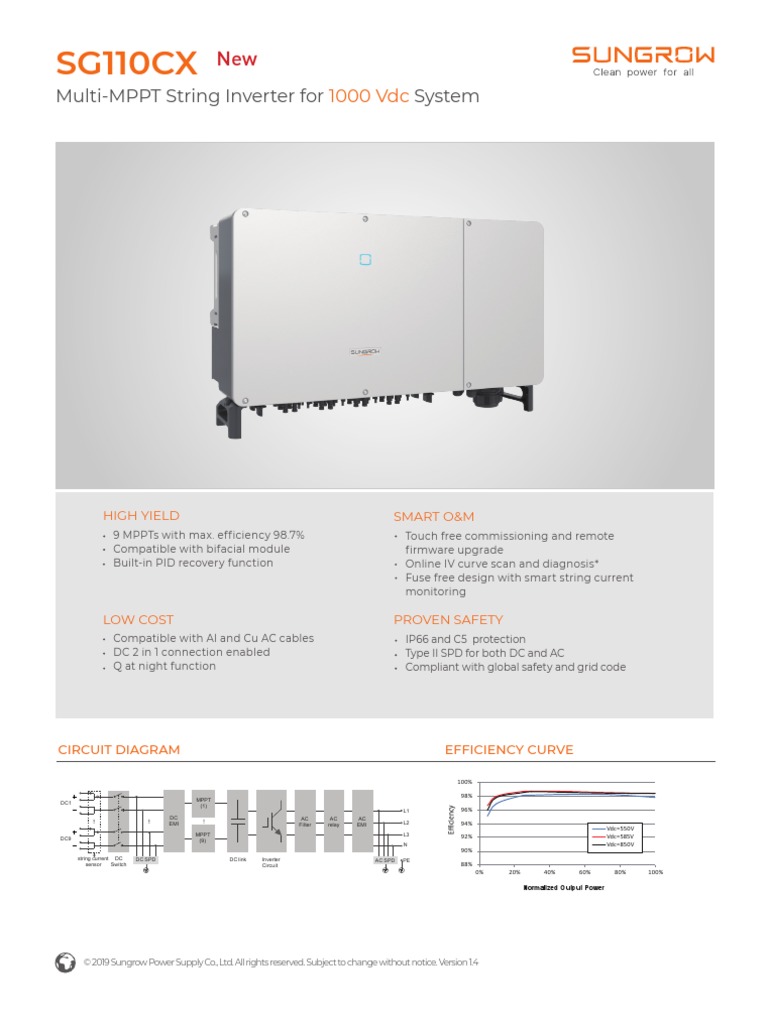 DS SG110CX Datasheet V14 en PDF | PDF | Alternating Current | Power Supply