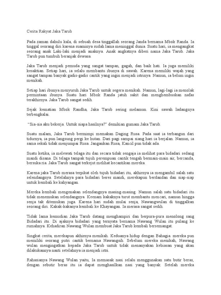 Cerita Rakyat Jaka Tarub | PDF