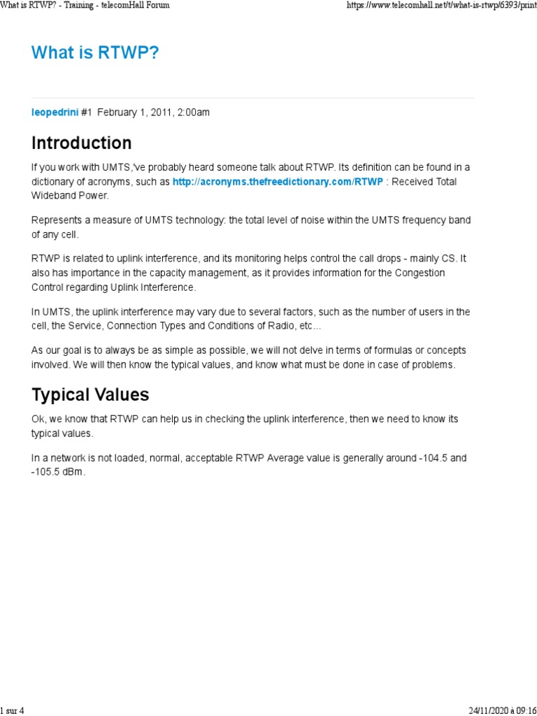 What Is RTWP?: Leopedrini | Download Free PDF | Data ...