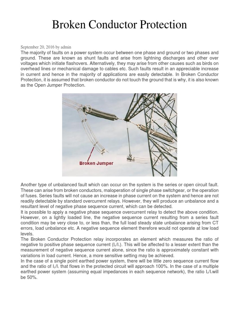 Broken Conductor Protection | PDF | Electrical Impedance | Relay