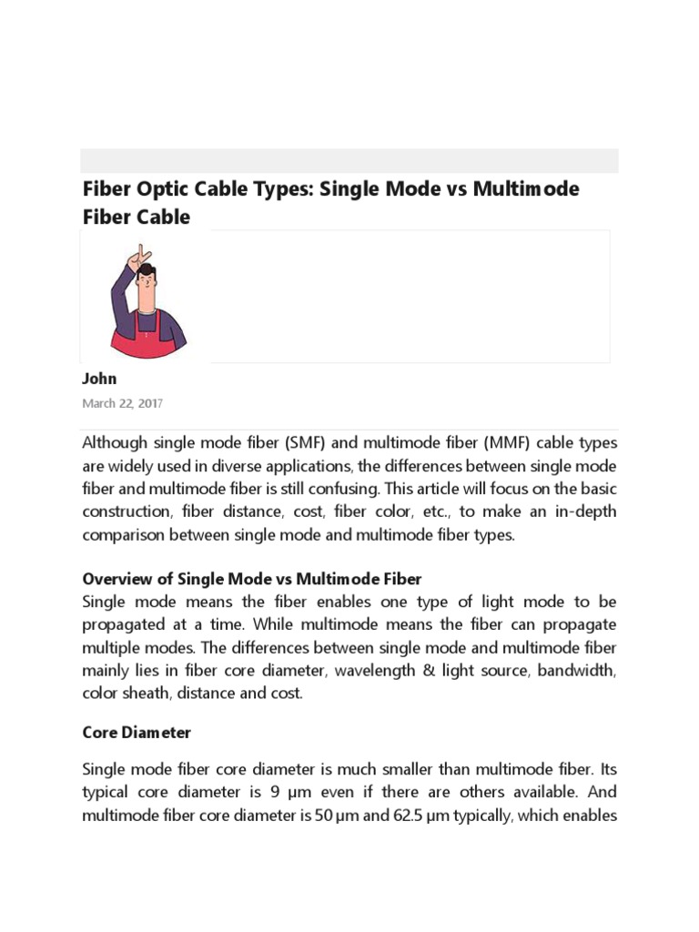 Single Mode vs Multimode Fiber Guide | PDF | Optical Fiber | Atomic