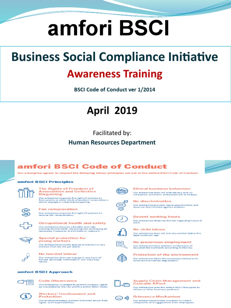 Amfori BSCI: Business Social Compliance Initiative | PDF | Occupational ...