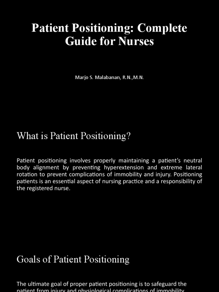 Patient Positioning | PDF | Anatomical Terms Of Motion | Abdomen