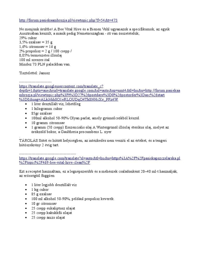 BVHC Recept | PDF